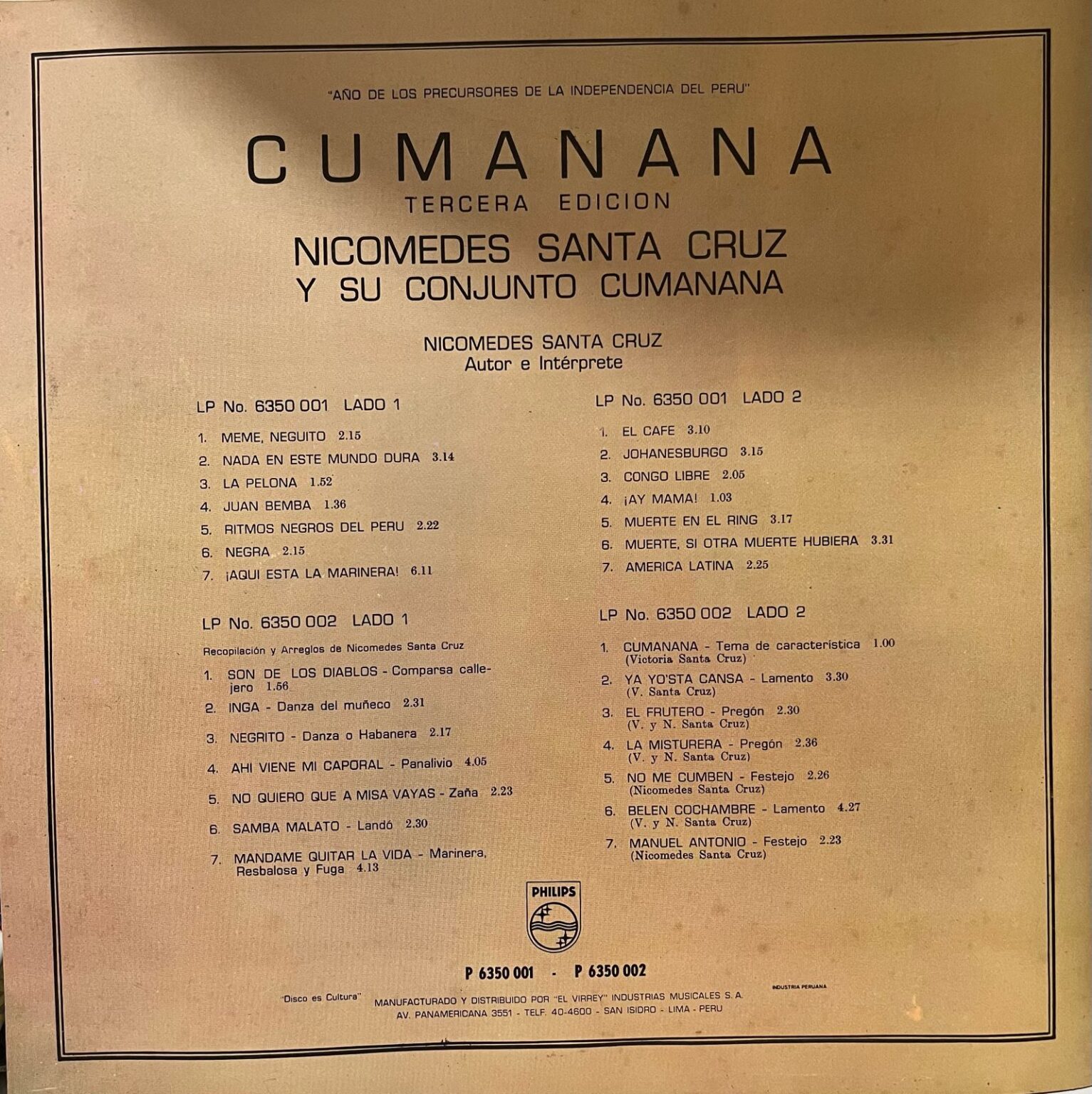 Nicomedes Santa Cruz – Cumanana: Poemas y Canciones (Tercera Edición ...